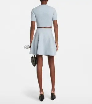 Alaïa Wool Crop Sweater - Blue