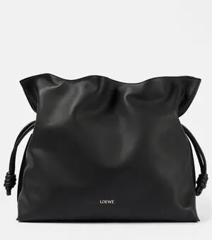 Loewe Flamenco Xl Leather Clutch - Black