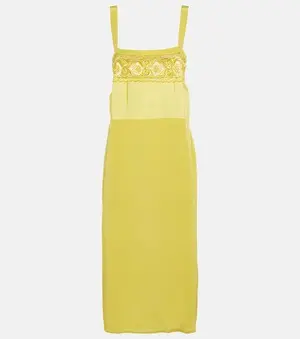 MAISON MARGIELA Lace-trimmed Silk-blend Midi Dress