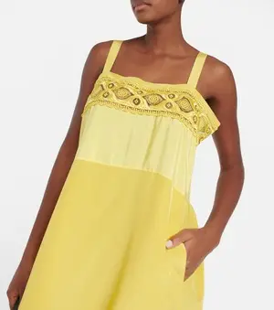 MAISON MARGIELA Lace-trimmed Silk-blend Midi Dress