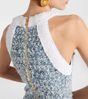 Balmain Fringed Tweed Minidress