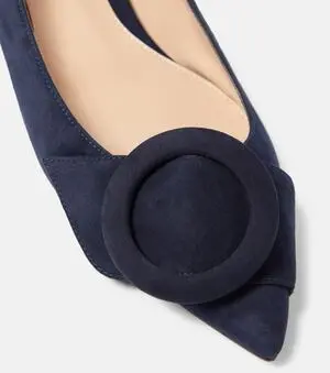 GIANVITO ROSSI Camden Suede Ballet Flats - Blue