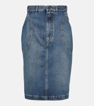 Alaïa Denim Pencil Skirt