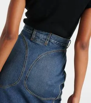 Alaïa Denim Pencil Skirt