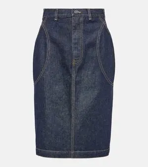 Alaïa Denim Pencil Skirt