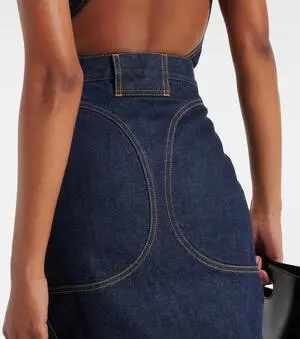 Alaïa Denim Pencil Skirt
