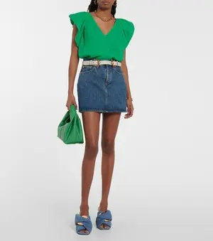 Velvet By Graham & Spencer Ava Linen Top - Green