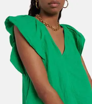 Velvet By Graham & Spencer Ava Linen Top - Green