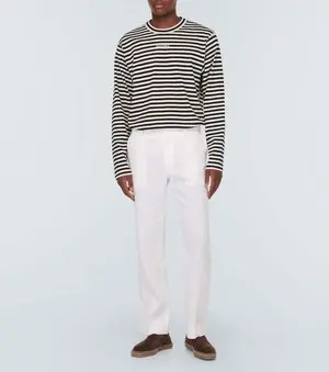 Dolce & Gabbana Linen-blend Straight Leg Trousers