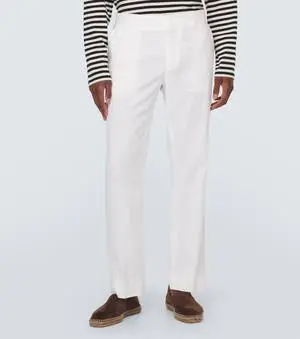 Dolce & Gabbana Linen-blend Straight Leg Trousers