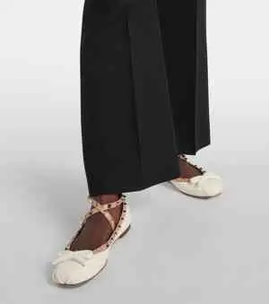 Valentino Garavani Rockstud Leather Ballerinas