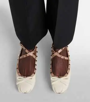 Valentino Garavani Rockstud Leather Ballerinas