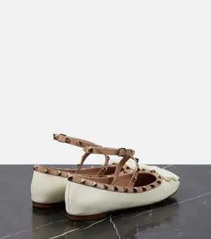 Valentino Garavani Rockstud Leather Ballerinas