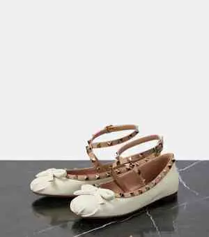 Valentino Garavani Rockstud Leather Ballerinas