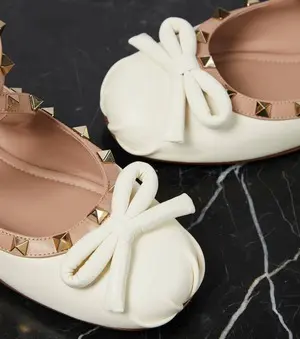 Valentino Garavani Rockstud Leather Ballerinas