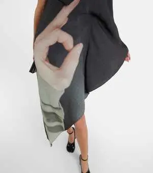 MAISON MARGIELA Printed One-shoulder Midi Dress