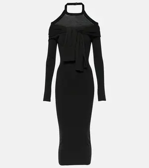 Jacquemus La Robe Doble Wool-blend Midi Dress - Black