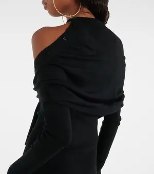 Jacquemus La Robe Doble Wool-blend Midi Dress - Black