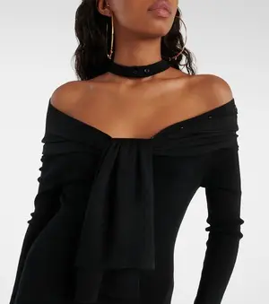 Jacquemus La Robe Doble Wool-blend Midi Dress - Black