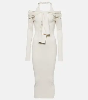Jacquemus La Robe Doble Wool-blend Midi Dress - White