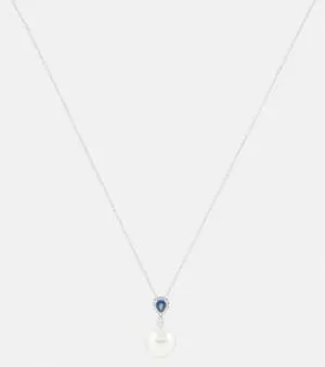 BUCHERER FINE JEWELLERY Romance 18kt White Gold Necklace With Sapphire, Pearl, And Diamond - Silver