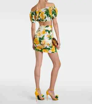 Dolce & Gabbana Floral Off-shoulder Crop Top