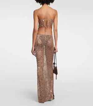 AYA MUSE Morel Sequined Maxi Dress