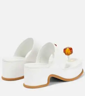 Dries Van Noten Leather Sandals - White