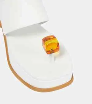 Dries Van Noten Leather Sandals - White