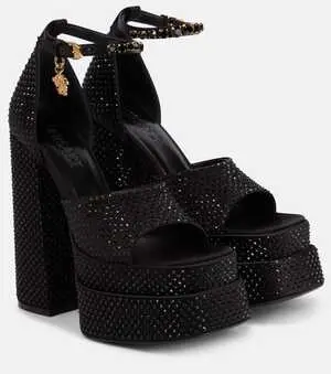 Versace Medusa Aevitas Embellished Platform Sandals