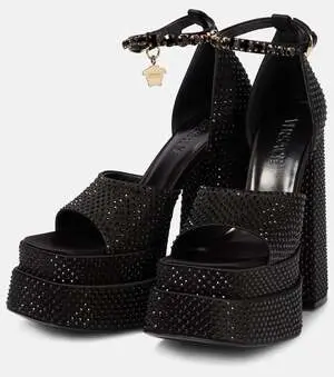Versace Medusa Aevitas Embellished Platform Sandals