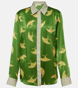 Dries Van Noten Printed Silk-blend Satin Shirt