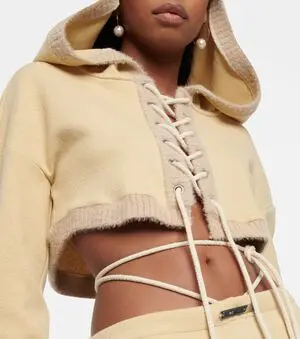 DIDU Cropped Fleece Hoodie