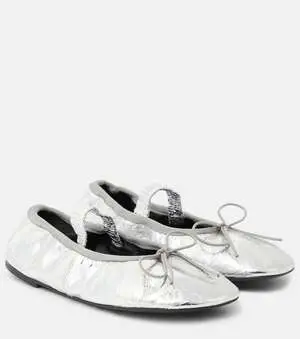 Proenza Schouler Metallic Leather Ballerina Flats