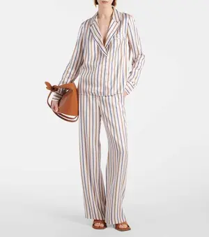 Veronica Beard Grigore Striped Wide-leg Pants