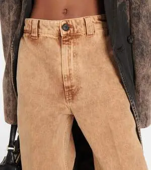 Miu Miu Marbleized Straight Leg Jeans