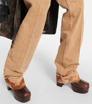 Miu Miu Marbleized Straight Leg Jeans