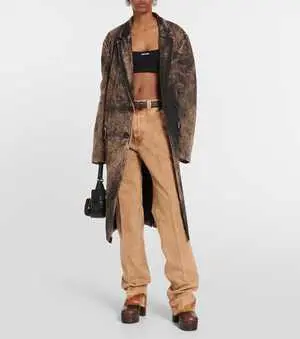 Miu Miu Marbleized Straight Leg Jeans