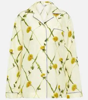 Burberry Floral Silk Poplin Pajama Shirt - Multicoloured