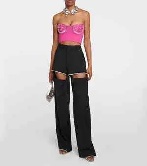 AREA Crystal-embellished Bustier