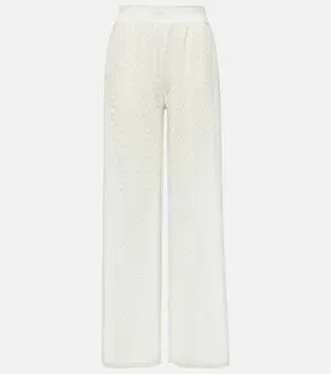 Melissa Odabash Sienna Open-knit Wide-leg Pants - White