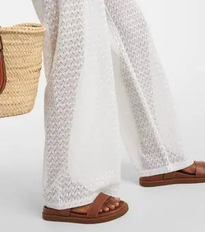 Melissa Odabash Sienna Open-knit Wide-leg Pants