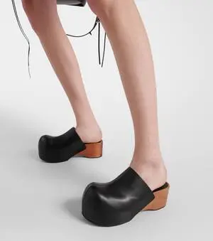 Acne Studios Leather Clogs - Black