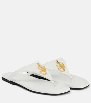 JW Anderson Leather Thong Sandals - White