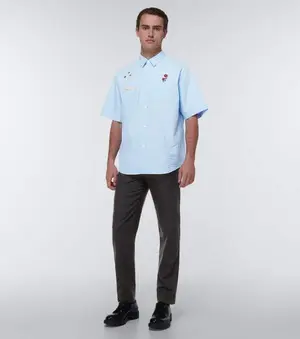 Undercover Embroidered Cotton Poplin Shirt