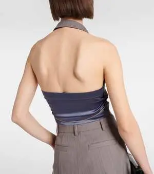 DIDU Pinstripe Vest With Chain Detail