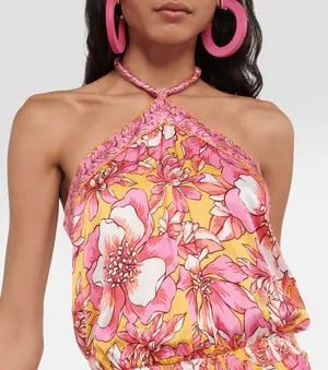Poupette St Barth Isabelle Printed Halterneck Jumpsuit