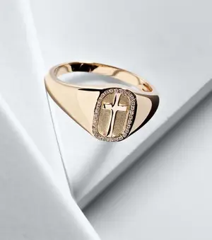 SYDNEY EVAN Cross Icon Ring