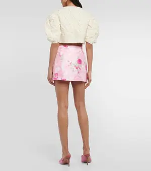 LoveShackFancy Charma Floral Taffeta Miniskirt