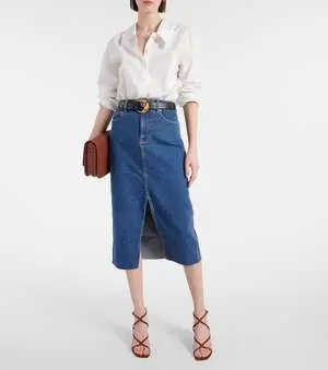 Veronica Beard Victoria Denim Midi Skirt